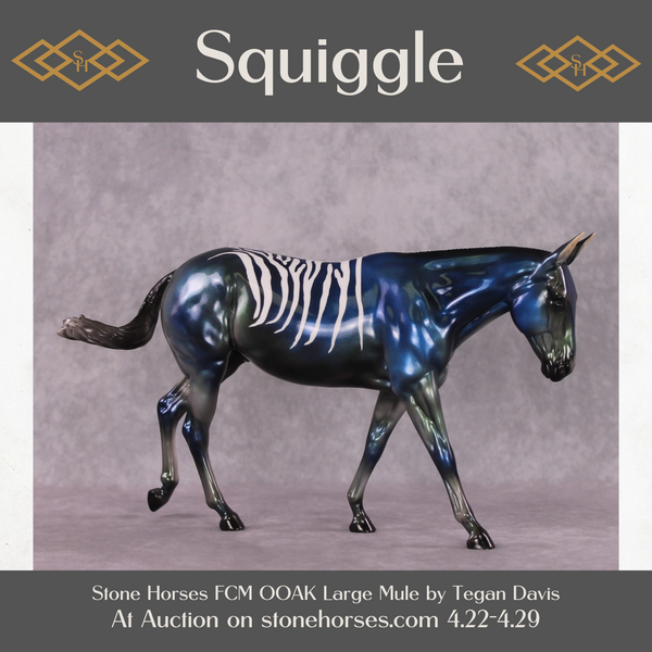 "Squiggle" OOAK FCM Large Mule By Tegan Davis - Stone Horses
