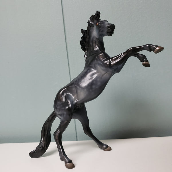 Romaric OOAK Dapple Black Rearing Chip By Jess Hamill Val24 - Stone Horses