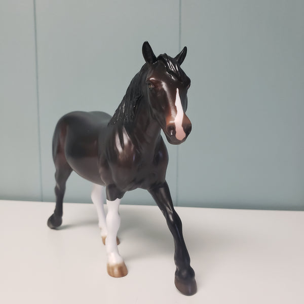 Romeo OOAK Dark Dapple Bay Draft Pebble By Angela Marleau Val24 - Stone ...
