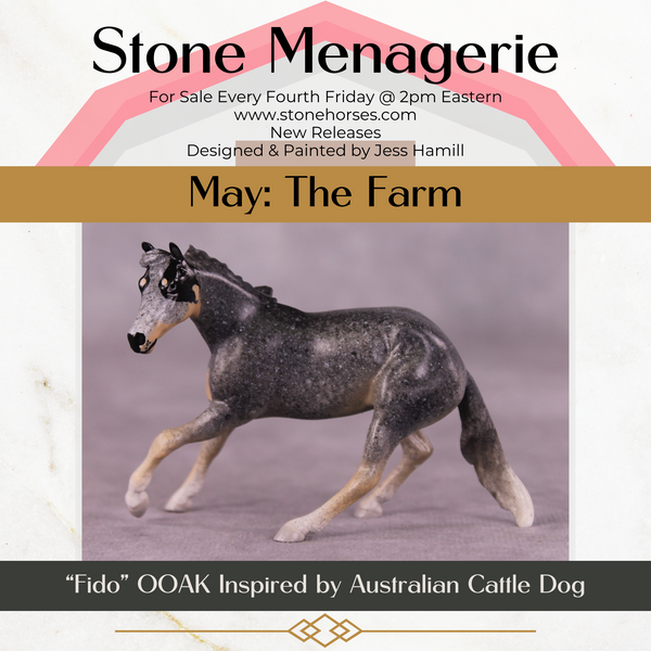 "Fido" OOAK Cutter Chip By Jess Hamill - Menagerie Series - Stone Horses