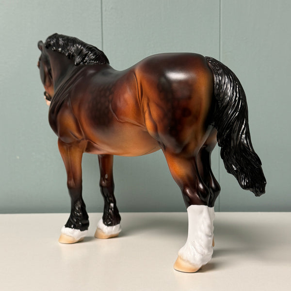 June OOAK Dappled Bay Heavy Draft By Dawn Quick EQ24 - Stone Horses