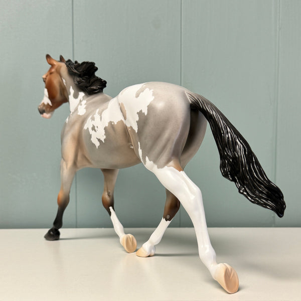 Dragolin OOAK Bay Roan Pinto Palouse By Jess Hamill EQ24 - Stone Horses