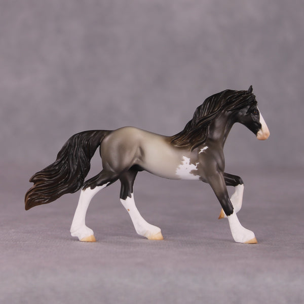 "Talk Too Much" OOAK Friesian Chip by Tegan Davis - Stone Horses