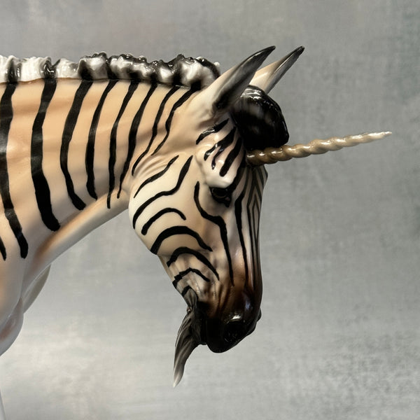 SAMPLE Charade Quagga Unicorn Deco Mule By Jess Hamill SS824 - Stone Horses