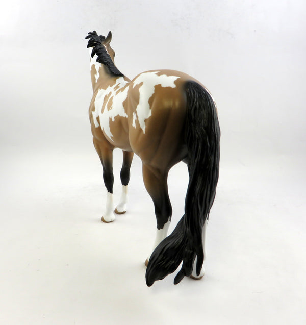 CROW-OOAK BUCKSKIN PAINT ISH MODEL HORSE 12/28 - Stone Horses