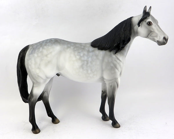SHIMMERING STARLIGHT-OOAK STAR DAPPLE GREY ISH MODEL HORSE PAINTED BY ...