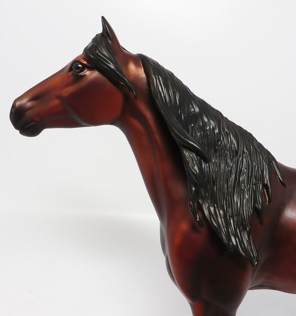 CLAWSEN-OOAK DAPPLED BAY PINTO SPANISH MUSTANG MODEL HORSE BY DAWN QUI ...