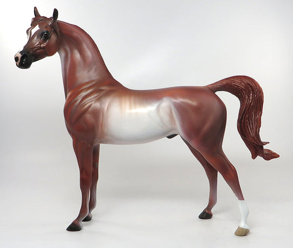 RICARDO-OOAK CHESTNUT RABICANO ARABIAN MODEL HORSE 8/30 - Stone Horses