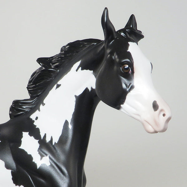 BLACK PAINT YEARLING MODEL HORSE - Stone Horses