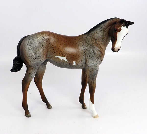 POTENTIALLY HOT-LE-4 BAY ROAN WEANLING MODEL HORSE 2/14 - Stone Horses