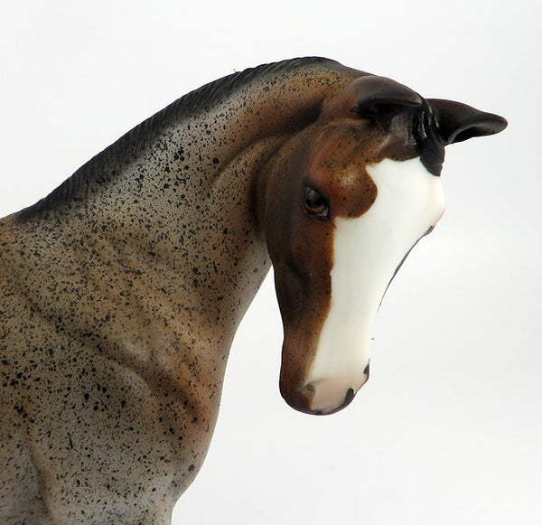 POTENTIALLY HOT-LE-4 BAY ROAN WEANLING MODEL HORSE 2/14 - Stone Horses