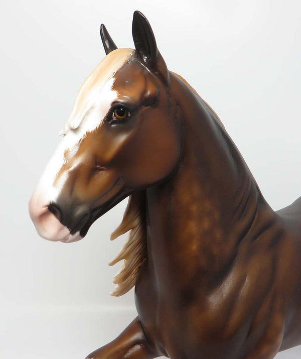 TURNER-OOAK DAPPLE CHOCOLATE SORREL TROTTING DRAFTER CUSTOM MANE AND T ...