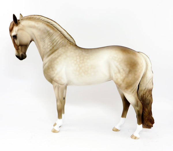 SECRET ROMANCE~OOAK DAPPLE GREY ROACHED MANE ANDALUSIAN MODEL HORSE 3/ ...
