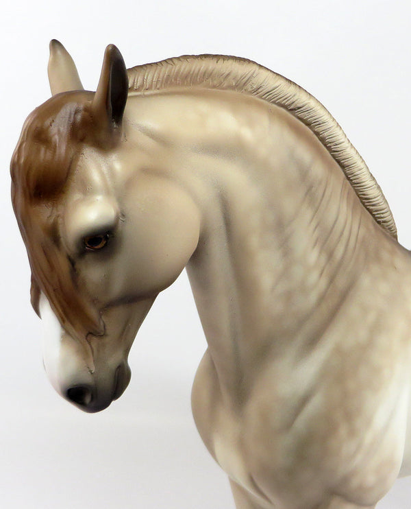 SECRET ROMANCE~OOAK DAPPLE GREY ROACHED MANE ANDALUSIAN MODEL HORSE 3/ ...