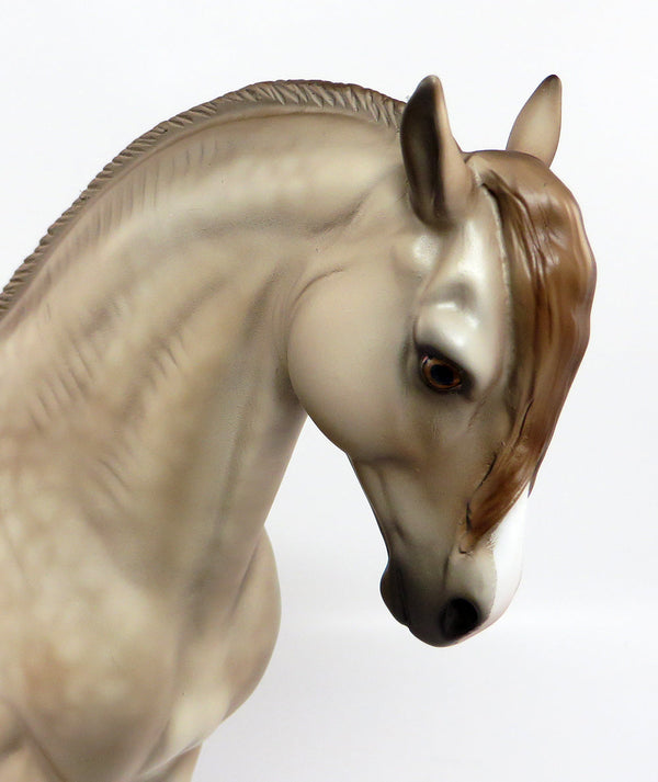 SECRET ROMANCE~OOAK DAPPLE GREY ROACHED MANE ANDALUSIAN MODEL HORSE 3/ ...