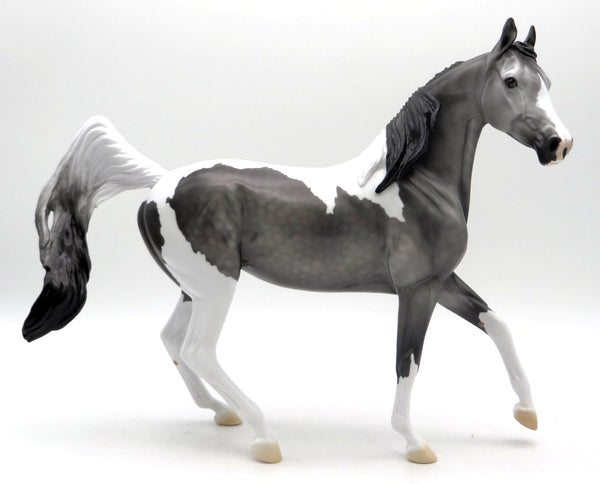 Lindy Hop-OOAK Dapple Grey Pinto Painted by Ellen SHCF 22 - Stone Horses