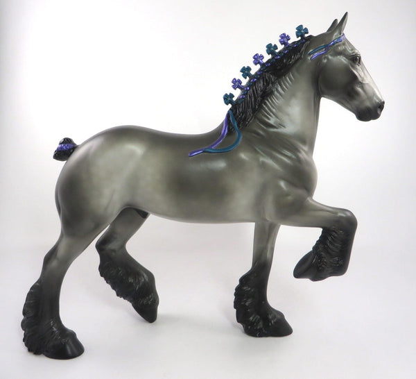 ARTEX-OOAK DAPPLE GREY TROTTING DRAFTER MODEL HORSE BY KAYLA 2/27/20 ...