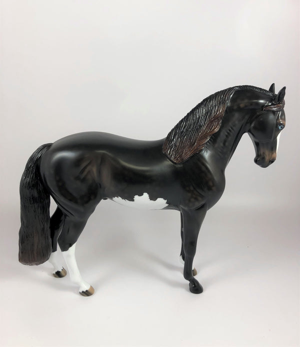 BLINKO -OOAK DAPPLE LIVER CHESTNUT PINTO ANDALUSIAN MODEL HORSE BY AUD ...