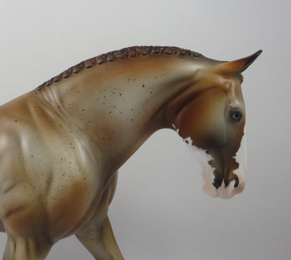 SPHINX -OOAK RED ROAN PINTO IRISH DRAFT MODEL HORSE BY MISSY FOX 8/28 ...