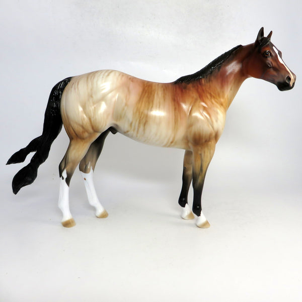 BANDIT- OOAK CHESTNUT BRINDLE ISH CUSTOM BY DAWN QUICK SB19 - Stone Horses
