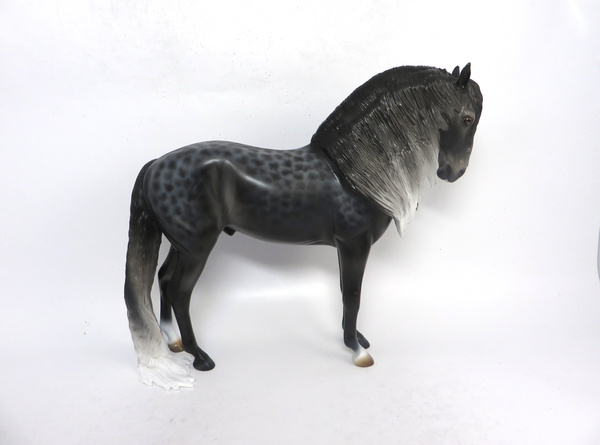 NIBBLES- OOAK REVERSE DAPPLED ANDALUISAN BY AUDREY DIXON SB19 - Stone Horses
